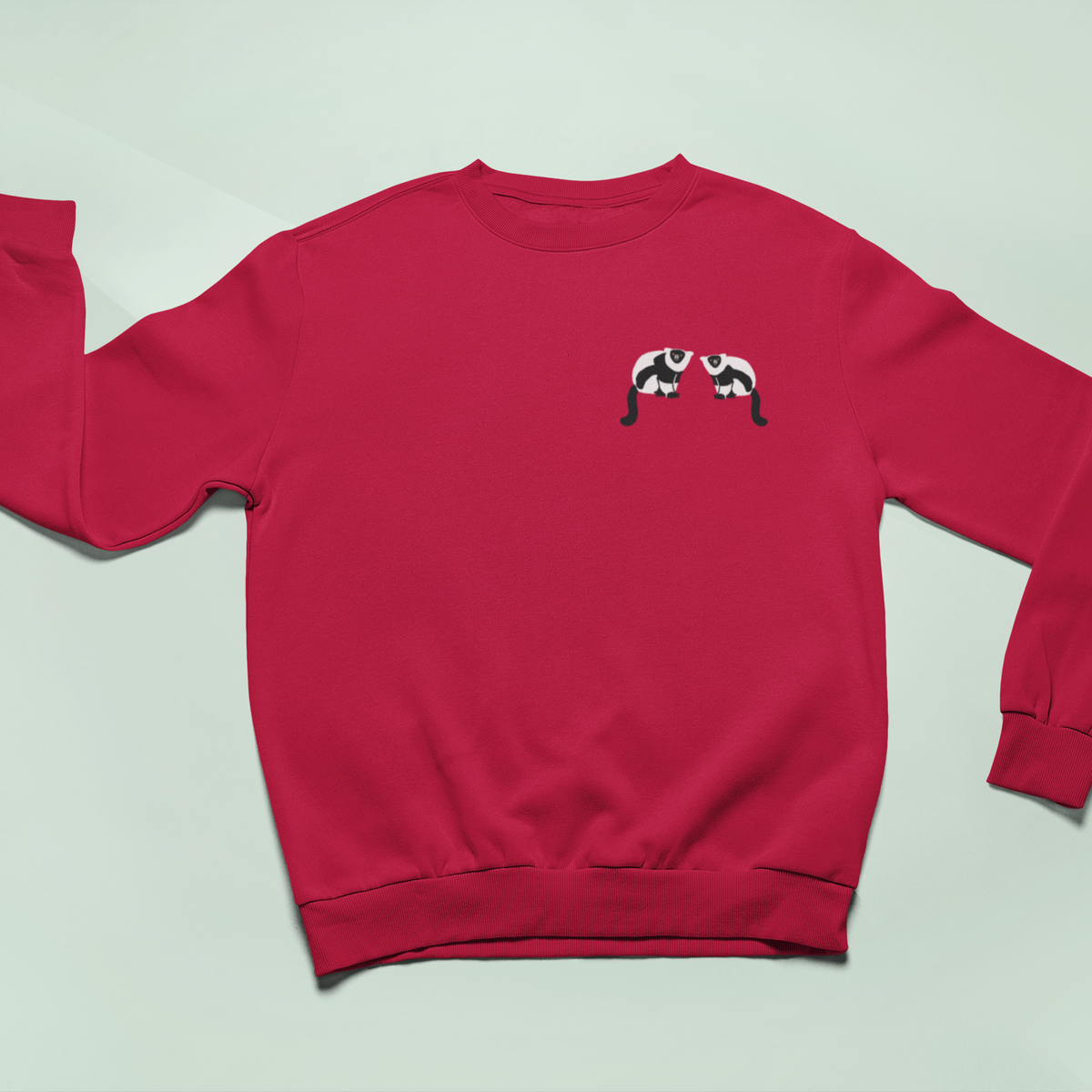 Black and White Ruffed Lemur Sweatshirt – Wonderful World